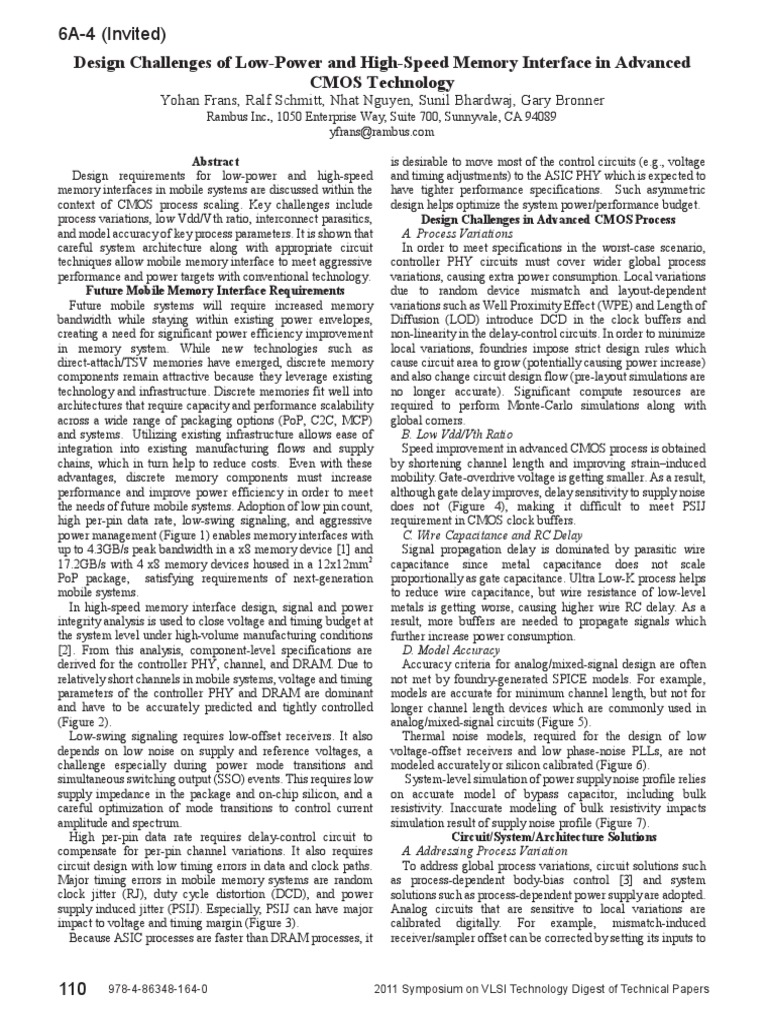 Mobile Memory Interface Design | PDF | Electronic Circuits | Dynamic ...