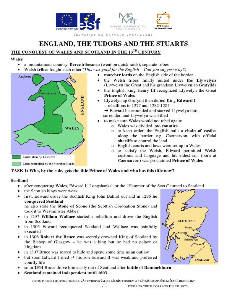England, The Tudors And The Stuarts: The Conquest Of Wales And Scotland ...