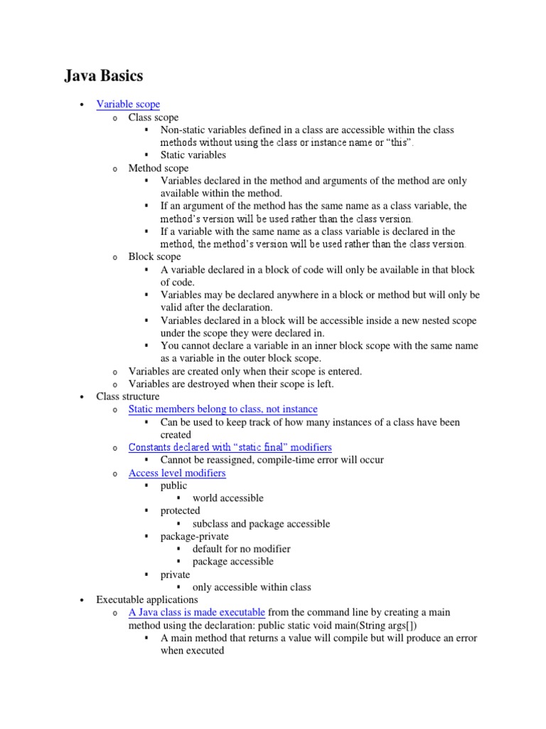 Java Basics Variable Scope Pdf Inheritance Object Oriented Programming Class Computer 8121
