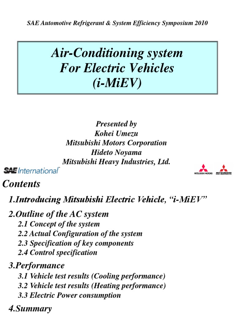 Air Conditioning For Electrical Vehicals PDF | PDF | Hvac | Electric Car