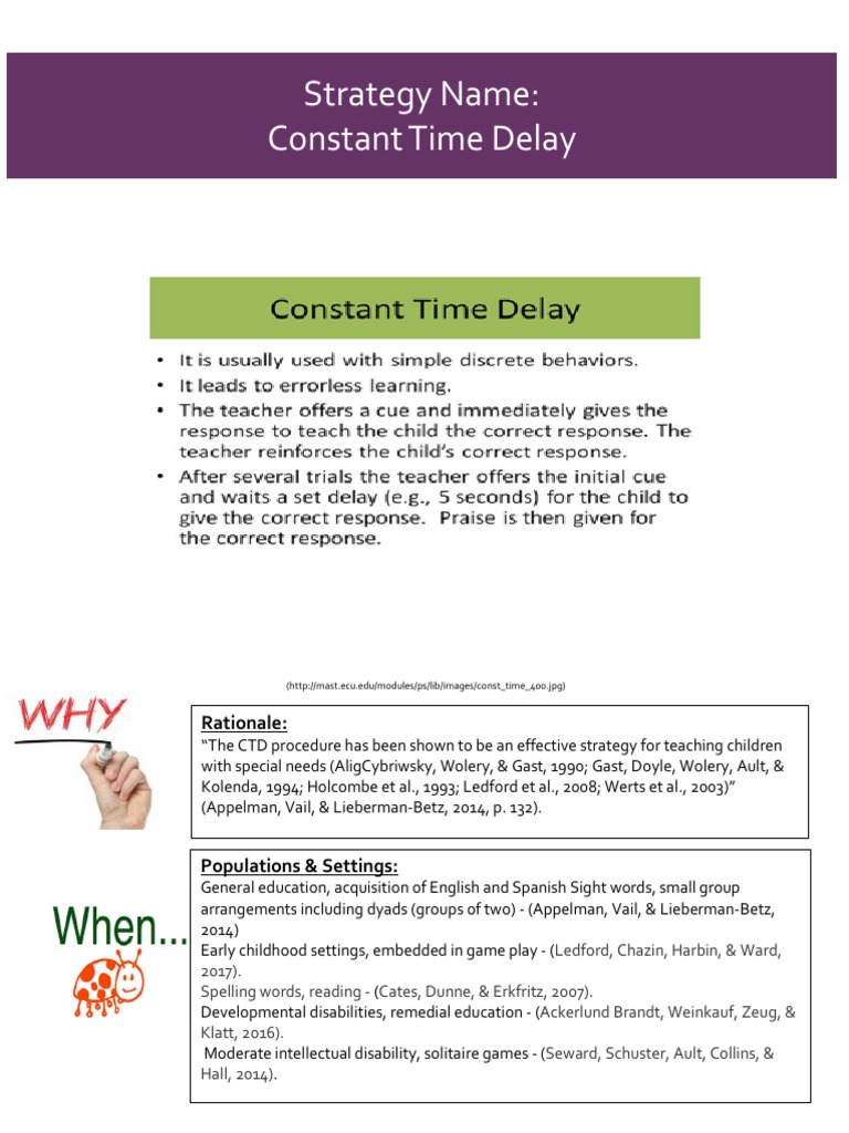 Constant Time Delay Handout | PDF | Intellectual Disability | Teaching