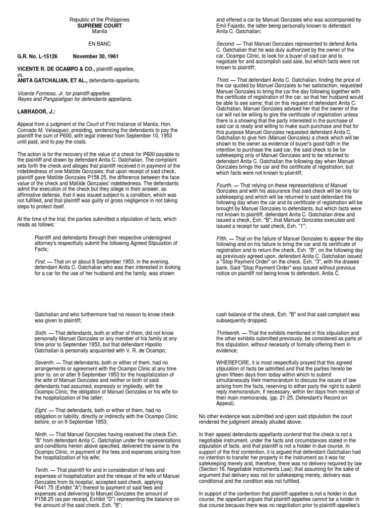 Nego 7 | PDF | Negotiable Instrument | Cheque