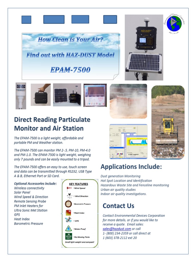 Direct Reading Particulate Monitor and Air Station: Contact Us | PDF ...