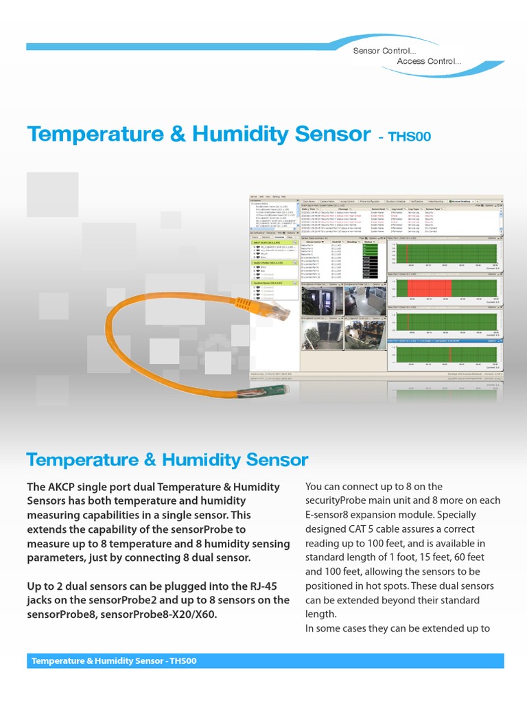 THS00 Dual Temperature Humidity Sensor PDF | PDF | Sensor | Fahrenheit