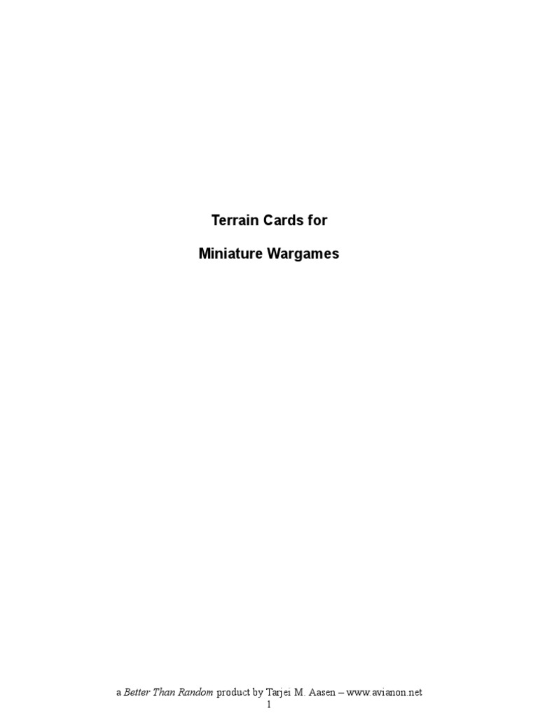 Terrain Card System for Wargames | PDF
