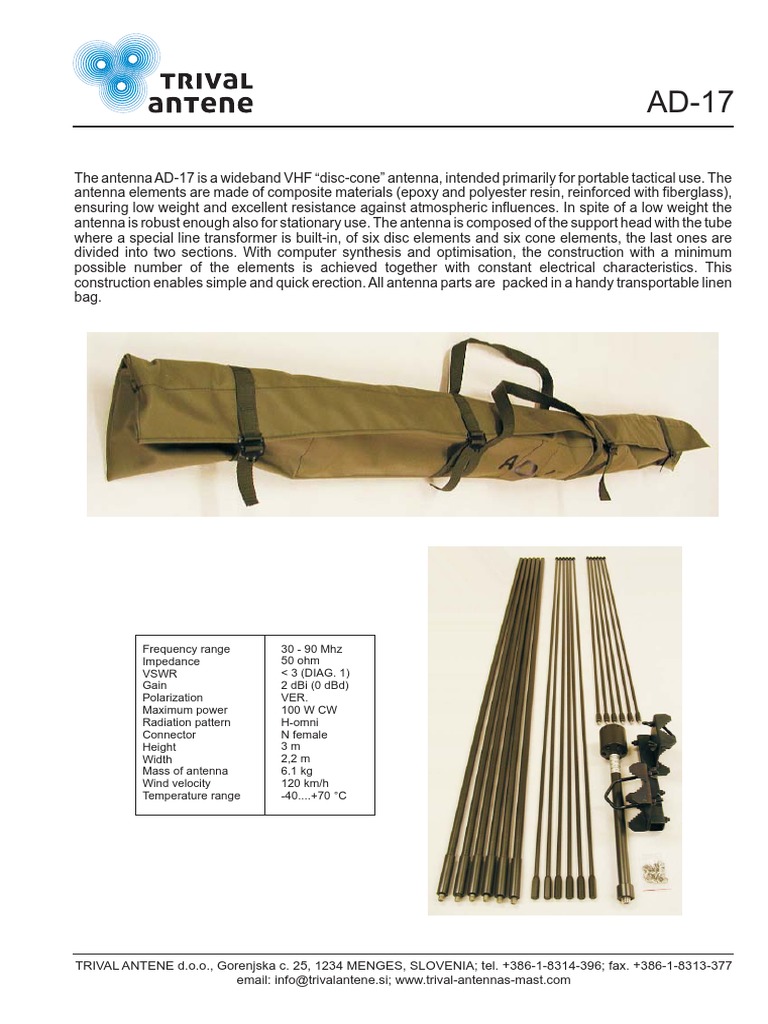 Antenna AD-17 | PDF | Antenna (Radio) | Wireless
