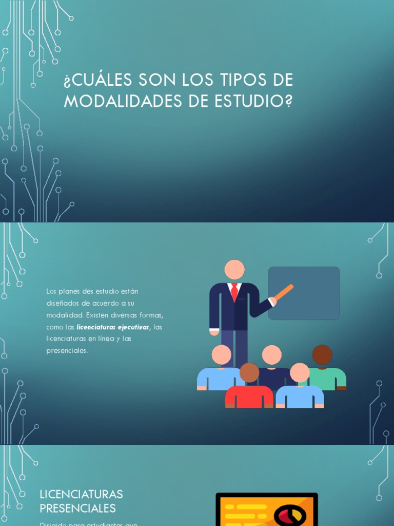 ¿Cuáles son los tipos de modalidades de estudio?