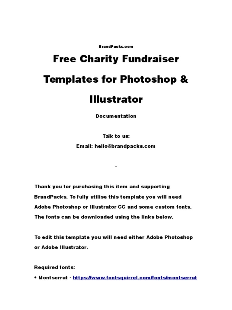 Free Charity Fundraiser Templates Documentation | PDF
