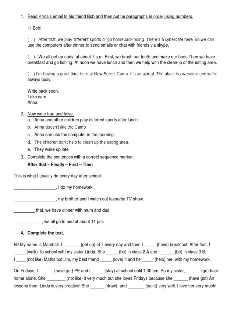 After That - Finally - First - Then | PDF