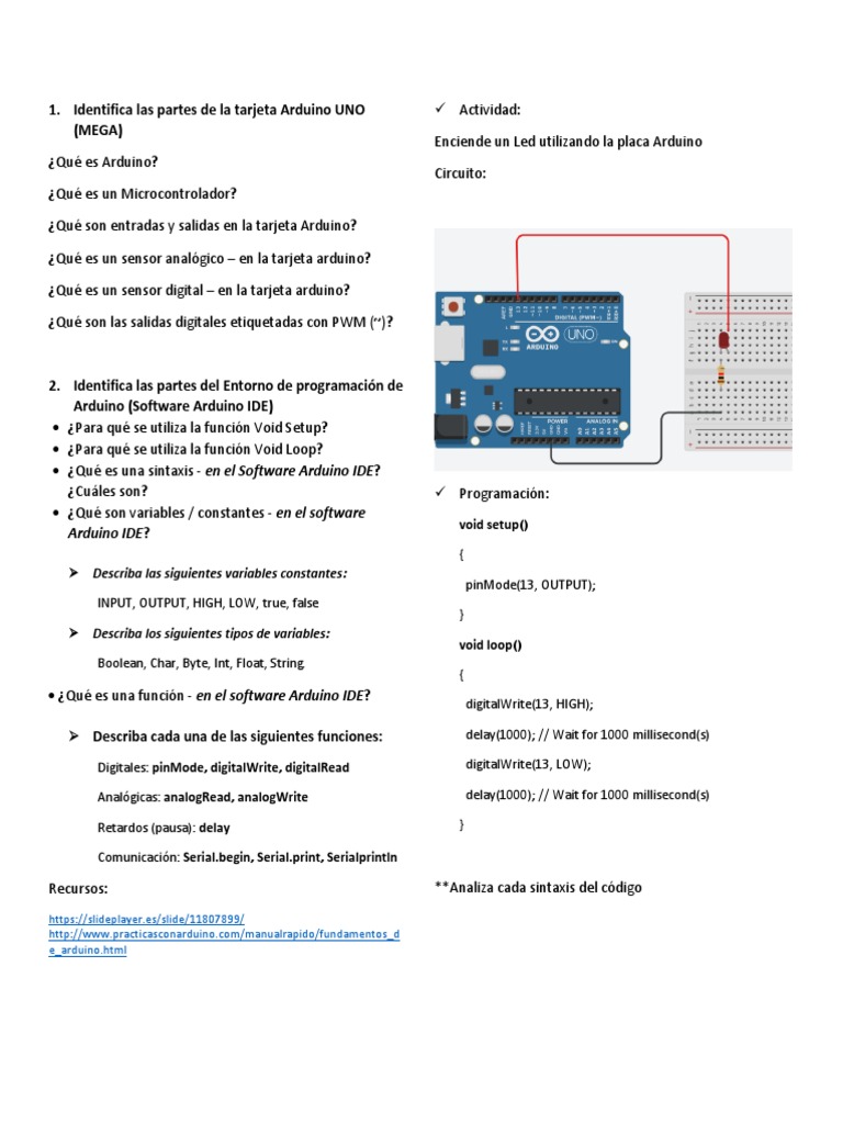WebQuest - Introducción A La Programación Arduino | PDF