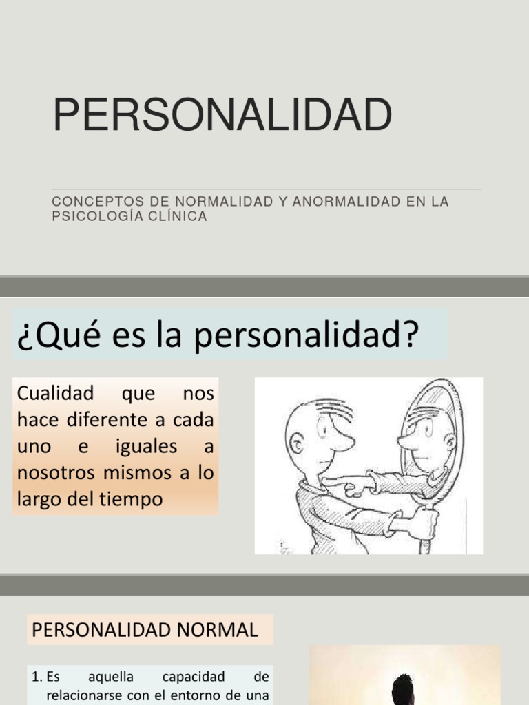 Normalidad y Anormalidad en Personalidad | PDF | Desorden de ...