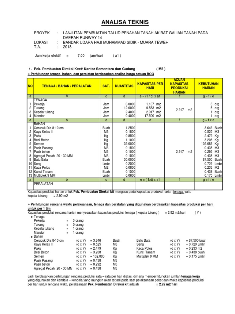 ANALISA TEKNIS-talud | PDF