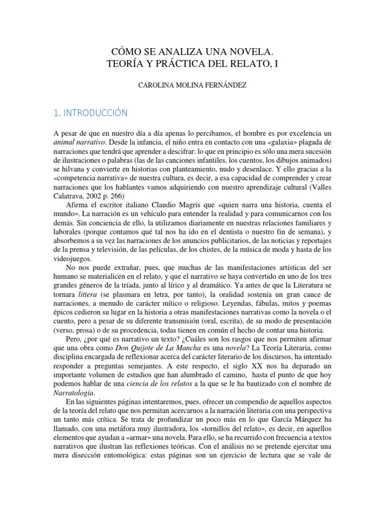 Estructura y análisis de la novela | PDF | Narración | Novelas