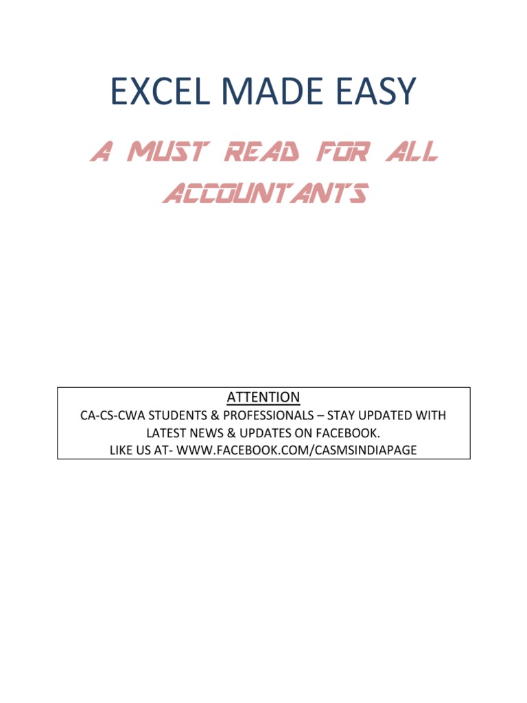 A Must Read For All Accountants: Excel Made Easy | PDF | Microsoft ...