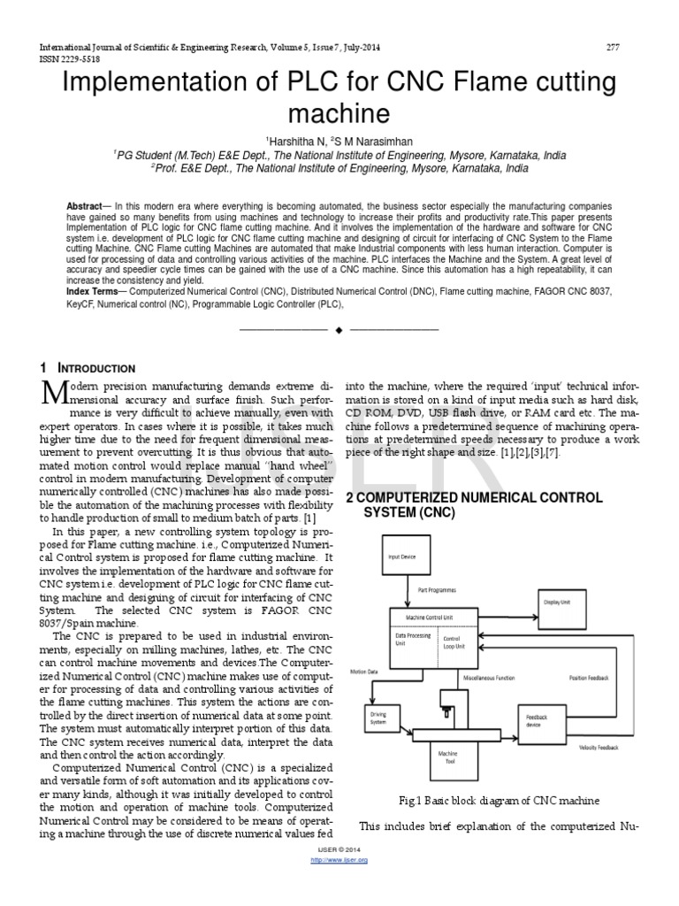 Implementation of PLC For CNC Flame Cutting Machine | PDF | Programmable Logic Controller ...