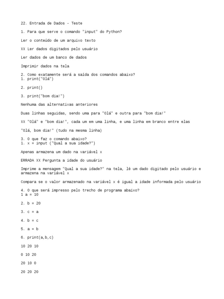 Entrada e saída de dados em Python | PDF