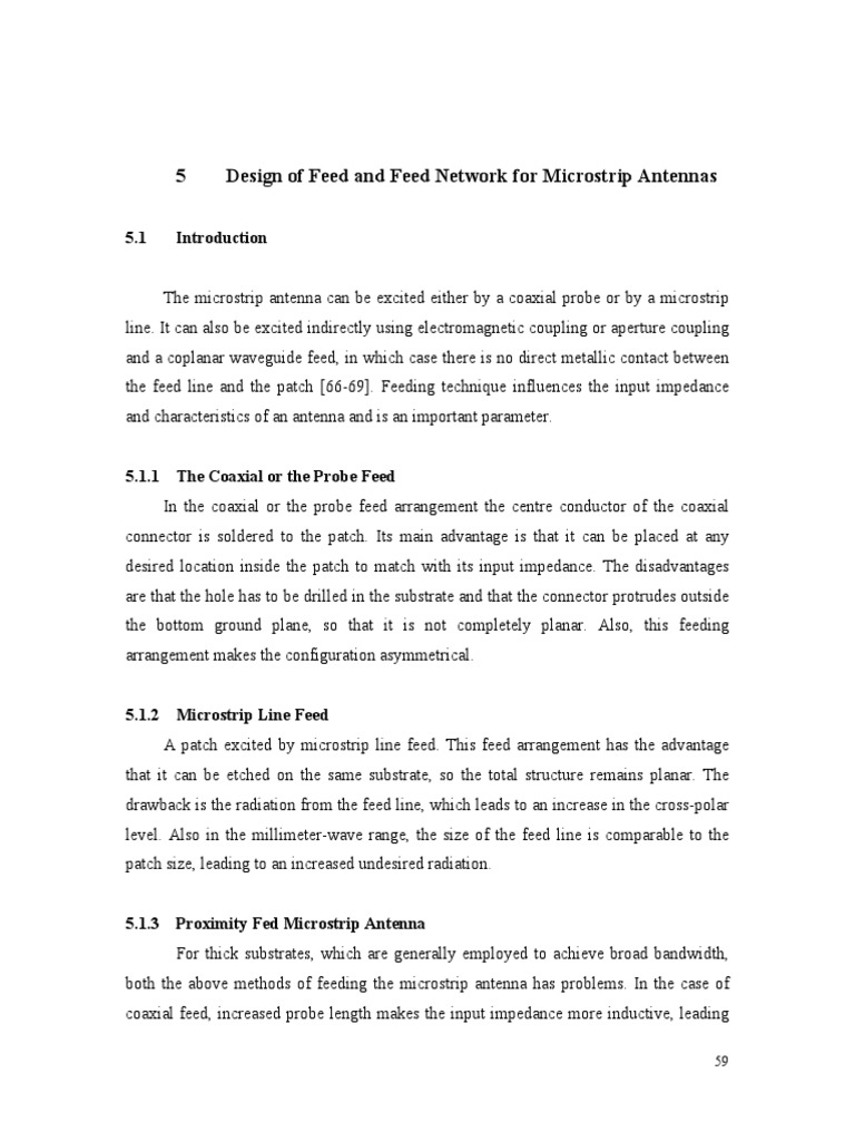 5 Design of Feed and Feed Network For Microstrip Antennas | PDF ...
