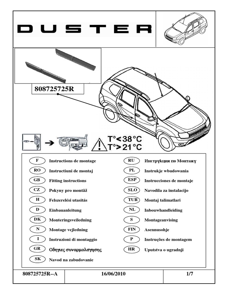 Duster Colocación Protectores de Puertas 808725725r-Notice-Baguette ...