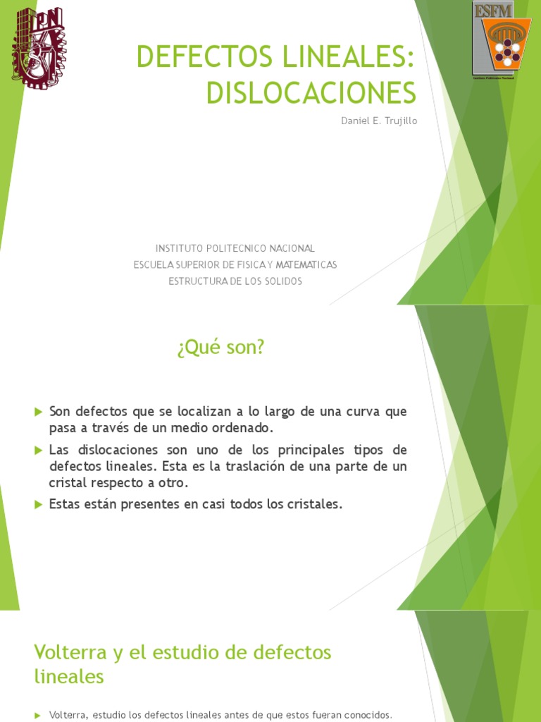 Defectos Lineales | PDF | Dislocación | Enseñanza de matemática