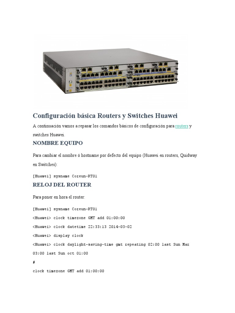 Configuración Básica Routers y Switches Huawei | PDF | Autenticación ...