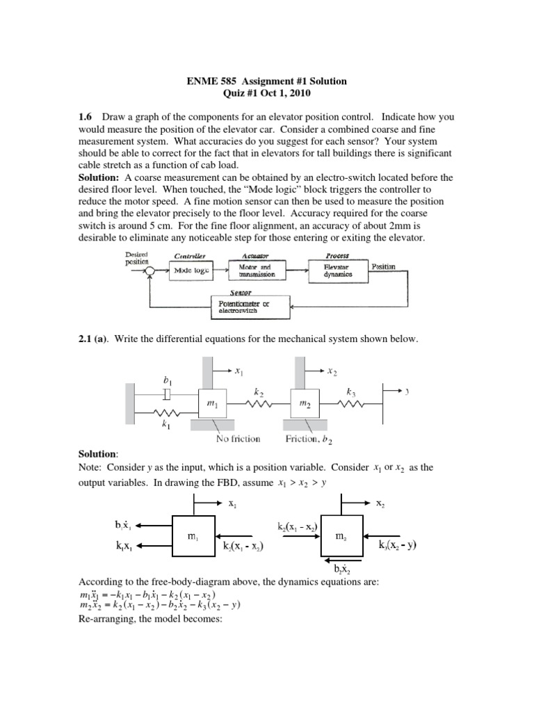 Assignment 1 Solution Pdf Nonlinear System Equations
