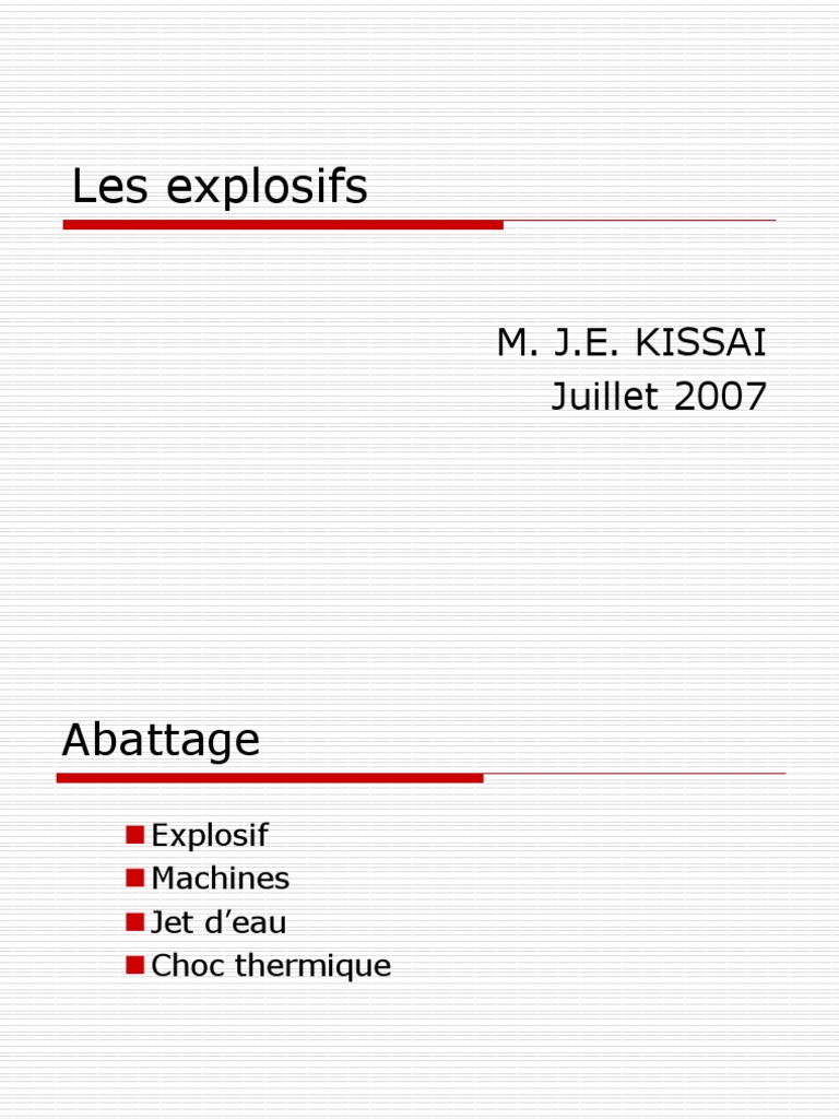 Les Explosifs | PDF | Matières explosives | Pression