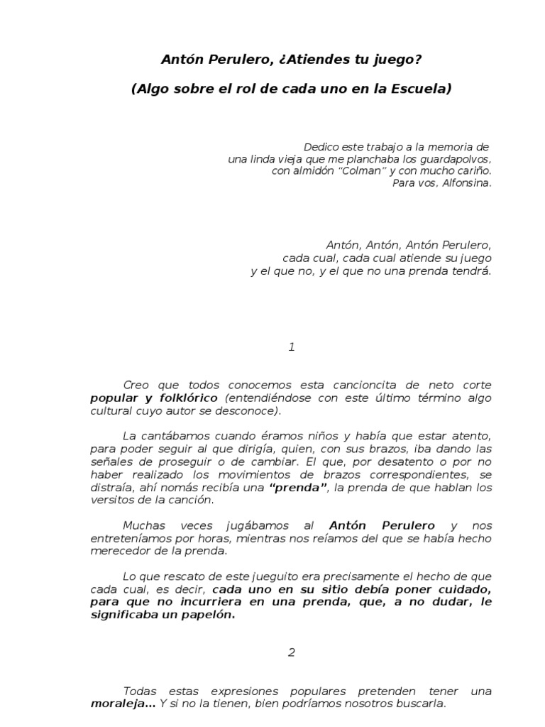 Antón Perulero | PDF | Maestros | Verdad