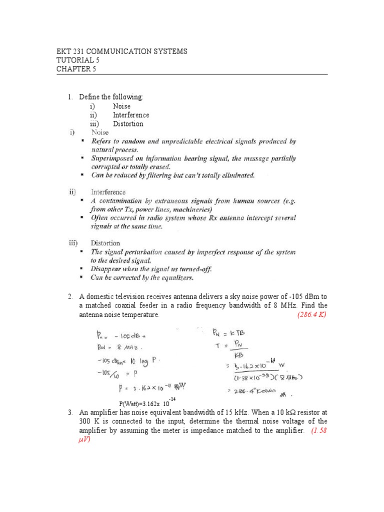 Tutorial 5-With Ans 2017 2 PDF | PDF | Amplifier | Decibel