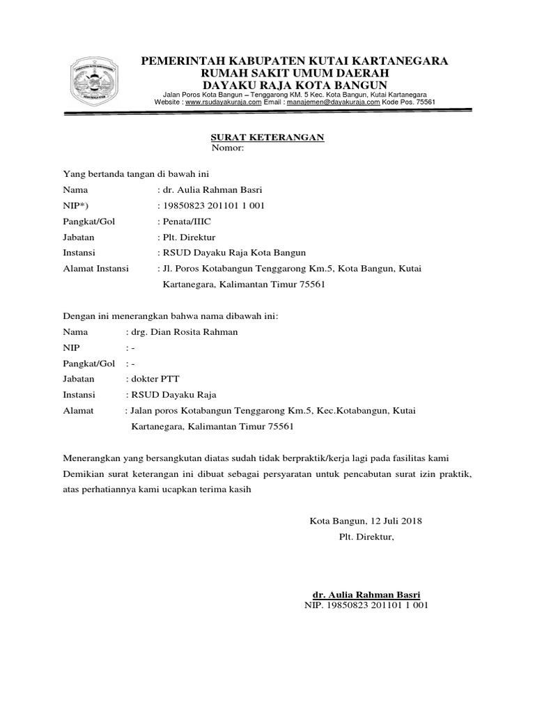 Surat Permohonan Pencabutan Sip - Riset