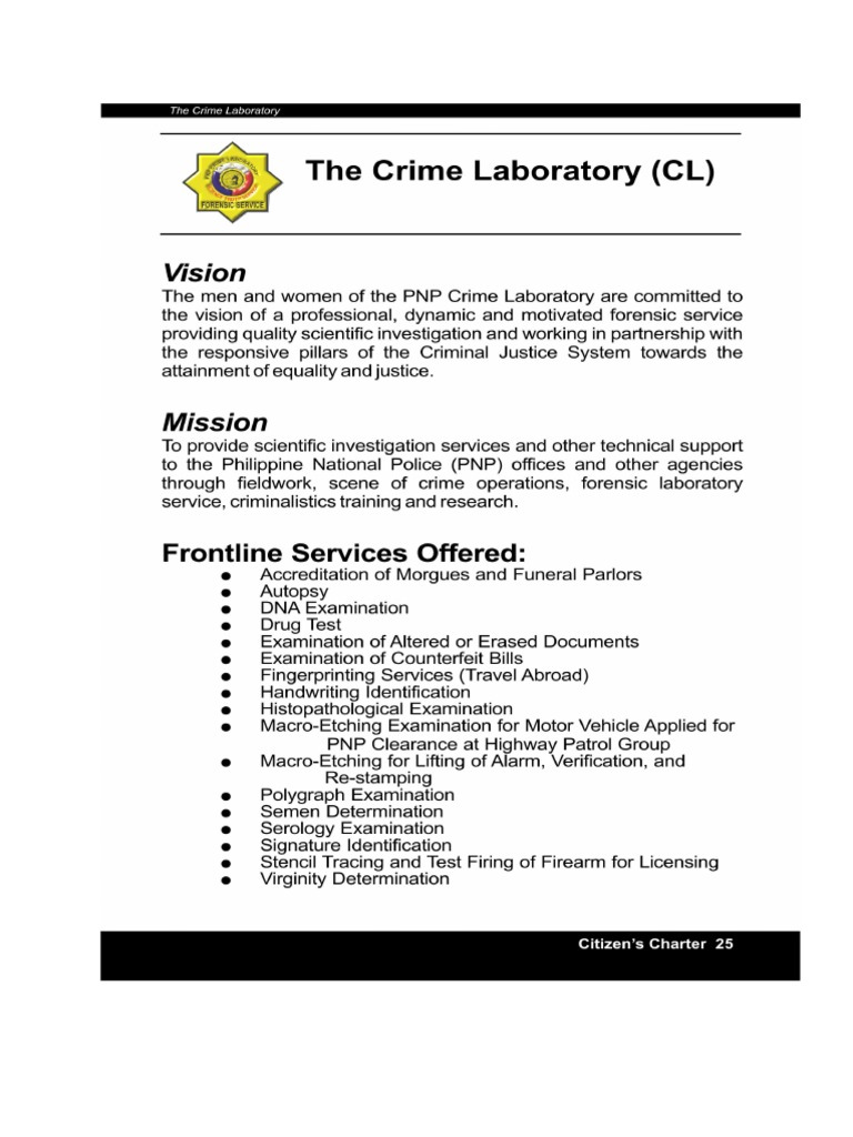 PNP Crime Lab PDF | PDF