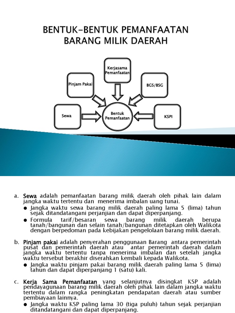 Powerpoit Bentuk-Bentuk Pemanfaatan BMD. | PDF