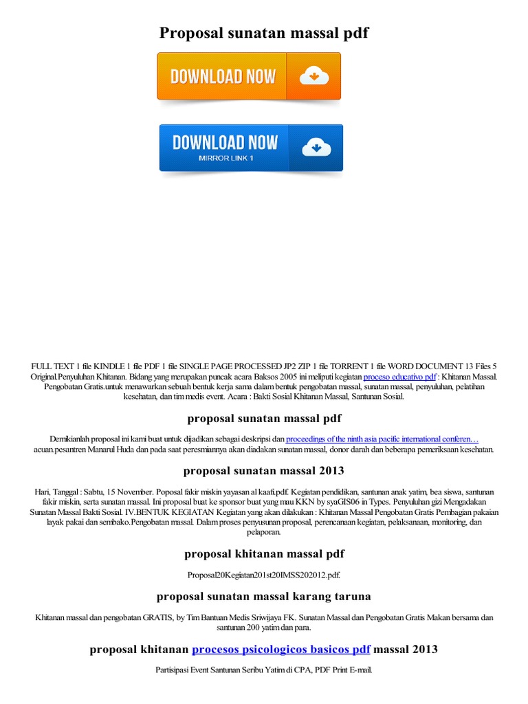 Proposal Sunatan Massal PDF | PDF