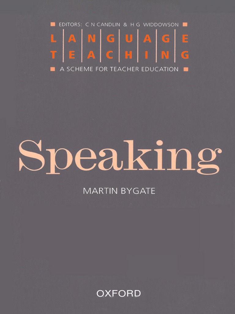 Speaking Language Teaching A Scheme For Teacher Education - Martyn ...