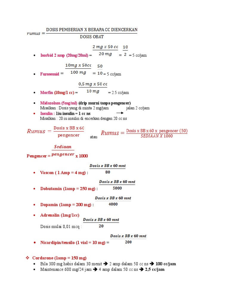 Rumus Obat Icu | PDF