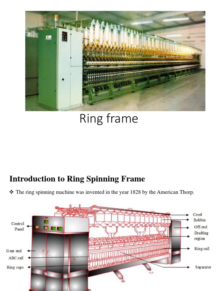 Ring Frame | PDF | Spinning (Textiles) | Spindle (Textiles)