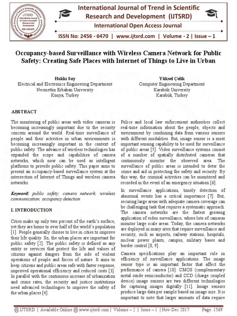 Occupancy-Based Surveillance With Wireless Camera Network For Public ...