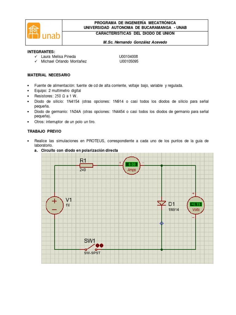 Características Del Diodo | PDF | Diodo | Corriente eléctrica
