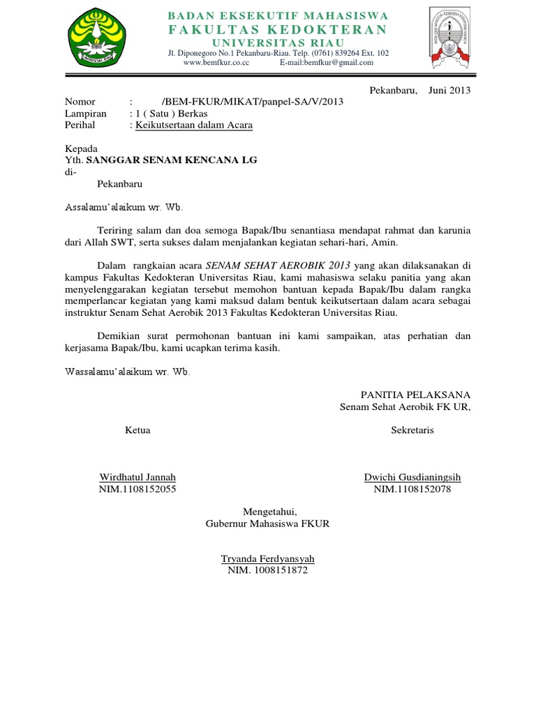 Undangan Senam Aerobik | PDF