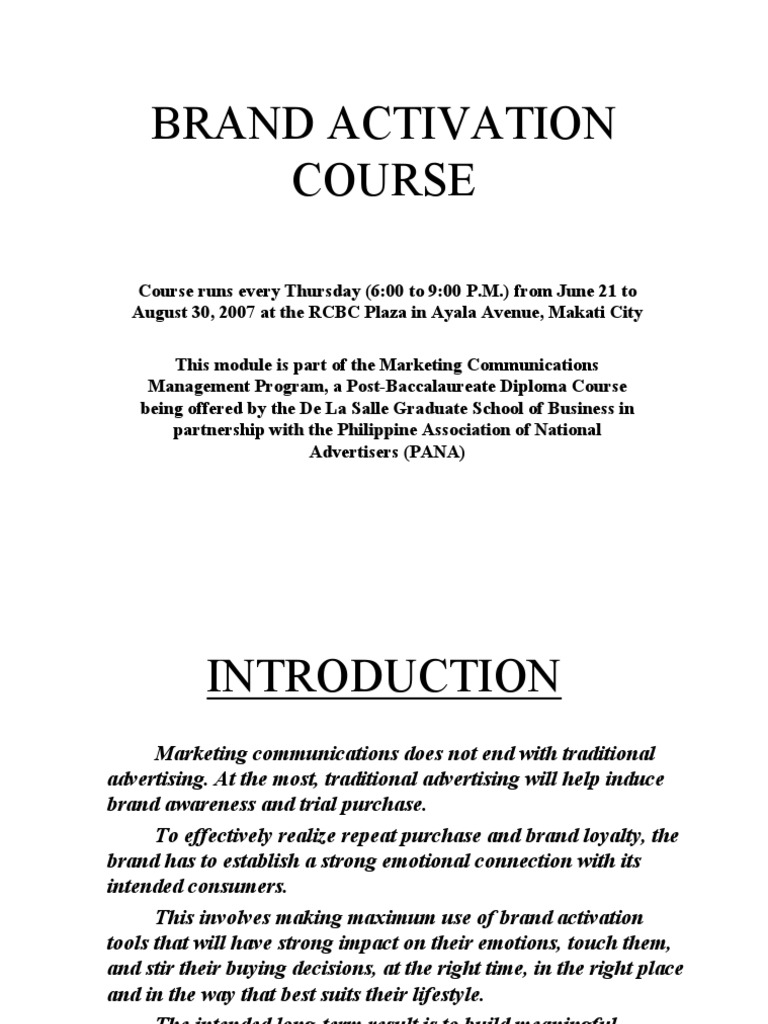 Maximizing Brand Engagement through Strategic Activation Tools | PDF ...