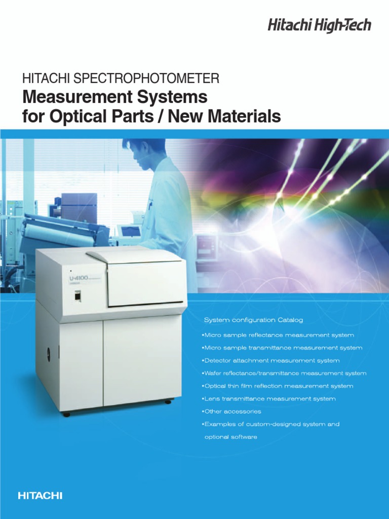 Hitachi U-4100 Brochure Optical Parts | PDF | Ultraviolet–Visible ...