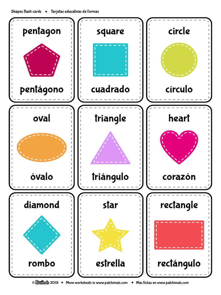 Tarjetas Bilingües de Formas | PDF