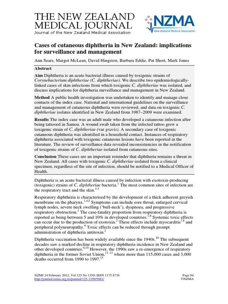 The New Zealand Medical Journal | PDF | Infection | Methicillin ...