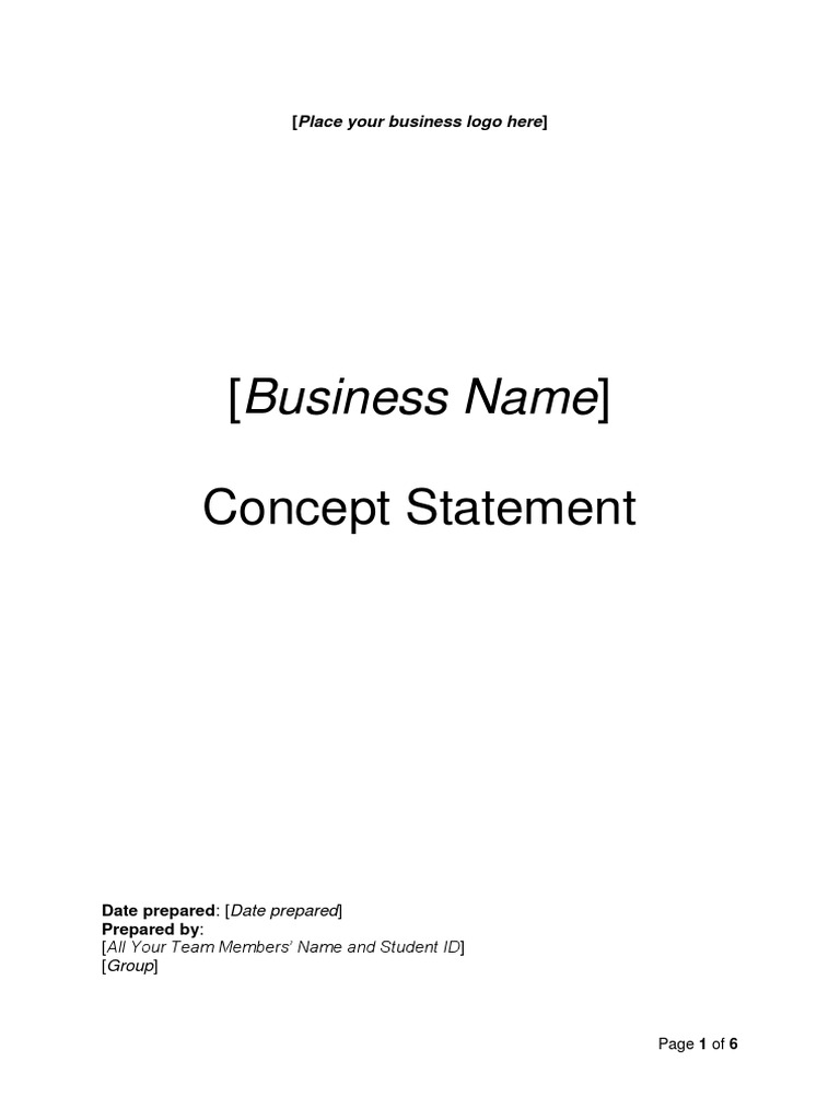 ECB20303 Concept Statement Template | PDF | Sole Proprietorship | Business