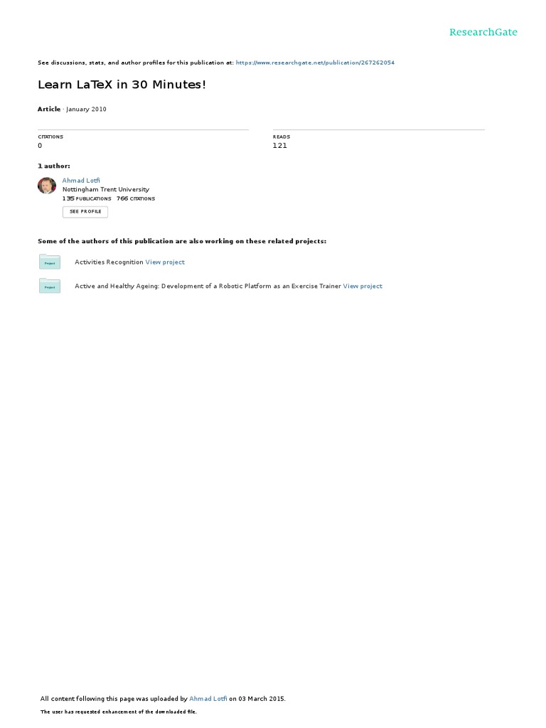 Learn LATEX in 30 Minutes | PDF | Typography | Written Communication