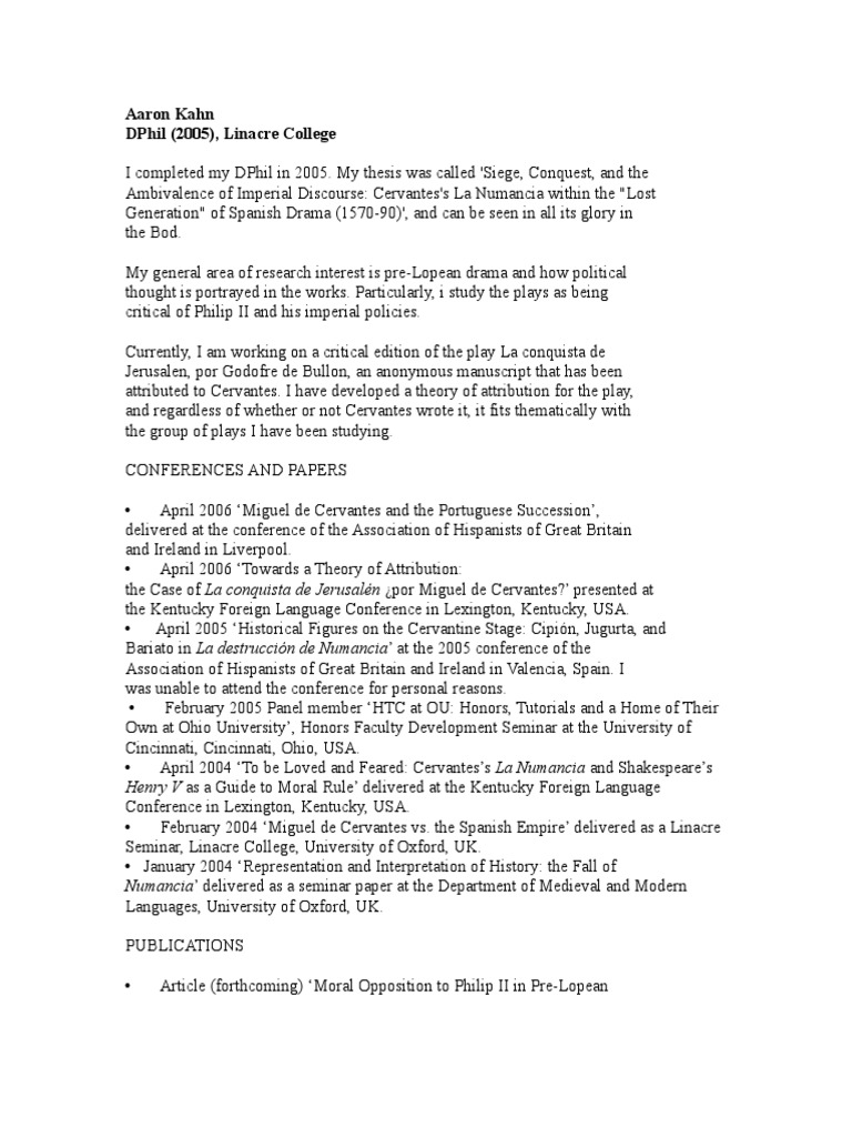 Aaron Kahn | PDF | Miguel De Cervantes