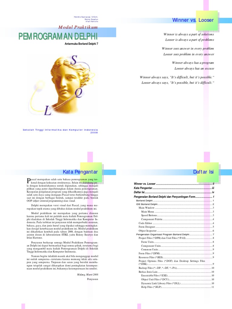 Modul Praktikum Delphi 2008 Final Edition PDF | PDF