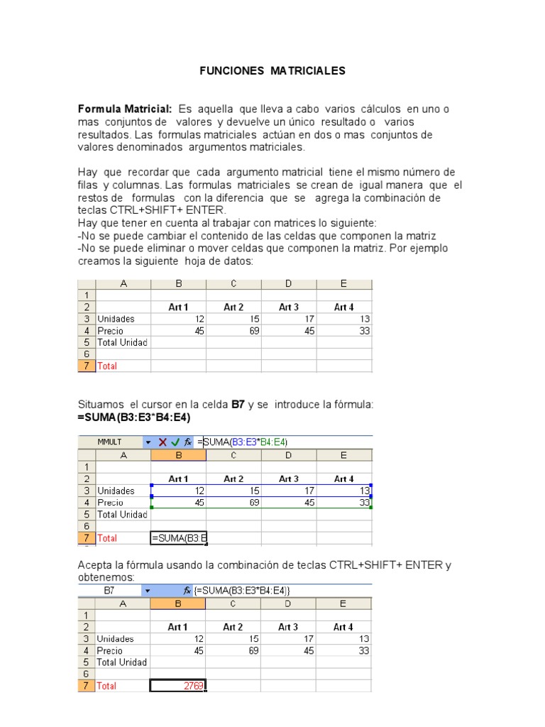 Funciones Matriciales | Fórmula | Matriz (Matemáticas)