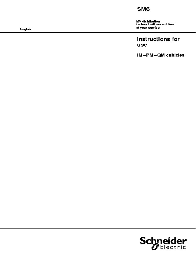 Sm6 Gam Cubicle User Manual | PDF | Electrical Connector | Fuse (Electrical)