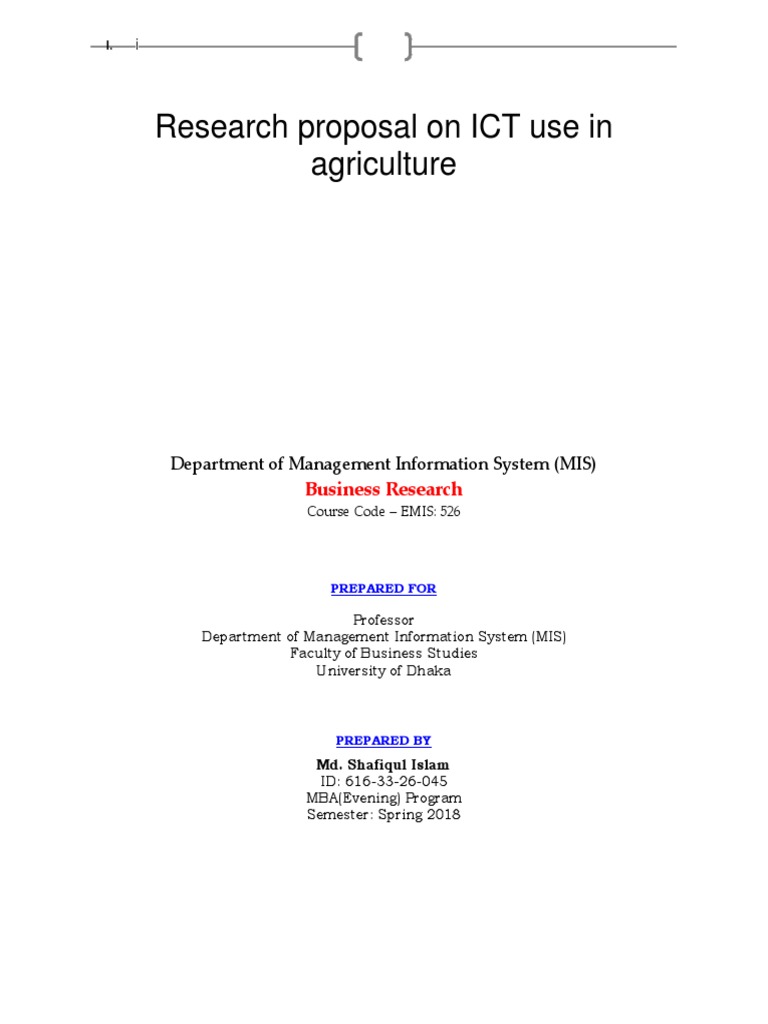 Research Proposal On ICT Use in Agriculture | PDF | Educational ...