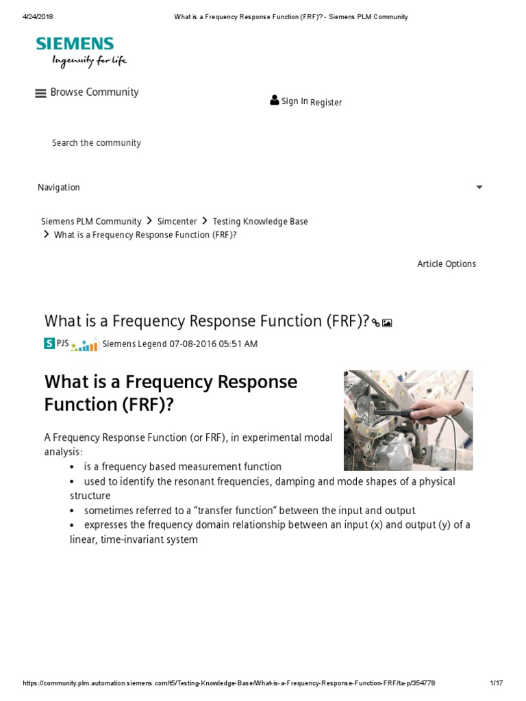 What Is A Frequency Response Function (FRF) - Siemens PLM Community ...